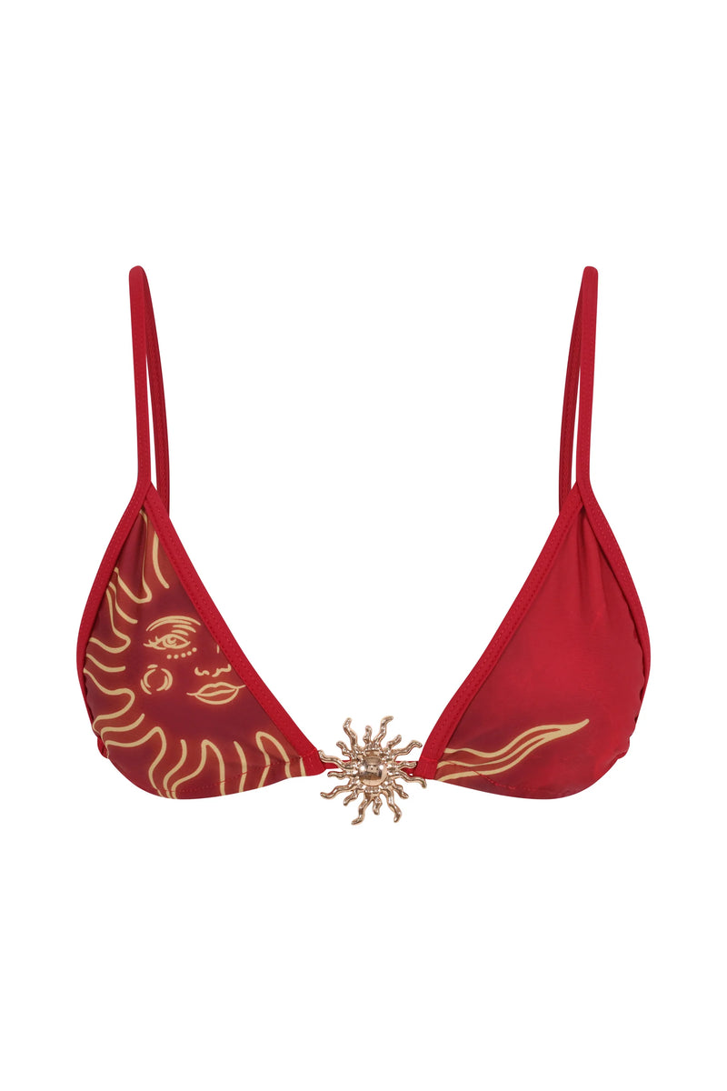 Celeste Cherry Red Triangle Bikini Top – Beach City